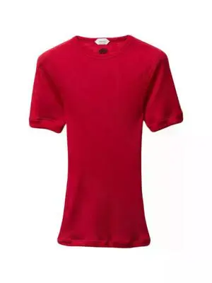 Versace Embroidered Wool Ribbed Knit T-shirt