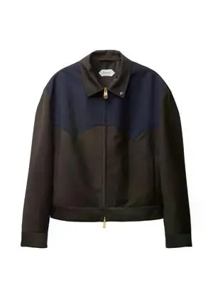 Versace Wool-mohair Zip Blouson Jacket With Medusa Pin