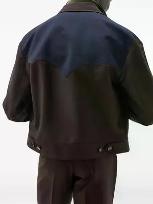Versace Wool-mohair Zip Blouson Jacket With Medusa Pin