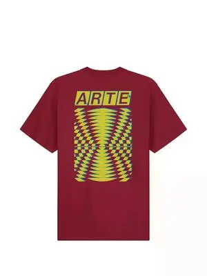 ARTE ANTWERP Abstract-print Cotton T-shirt - Red