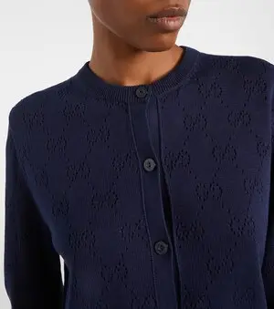 Gucci Gg Pointelle Silk And Cotton Cardigan