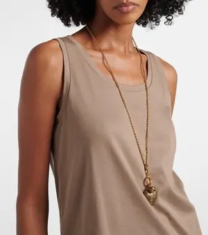 Max Mara Embellished Cotton-blend Tank Top - Brown