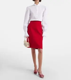 Valentino Garavani Embroidered Cotton Poplin Blouse
