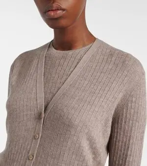 Loro Piana Ribbed-knit Cashmere And Silk Cardigan