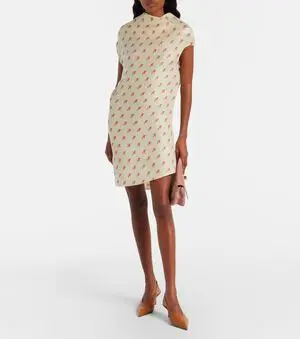Khaite Floral Draped Silk Minidress