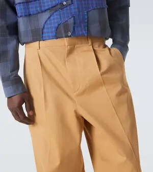 Loewe Pleated Cotton Gabardine Wide-leg Trousers