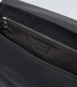 Loewe Medium Canvas And Suede Messenger Bag