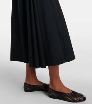 Staud Gwen Cotton Midi Dress - Black