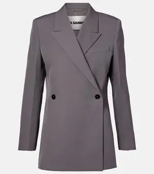 JIL SANDER Double-breasted Wool Gabardine Blazer