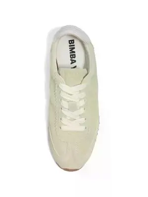 Bimba Y Lola Suede And Nylon Lace-up Sneakers - Yellow