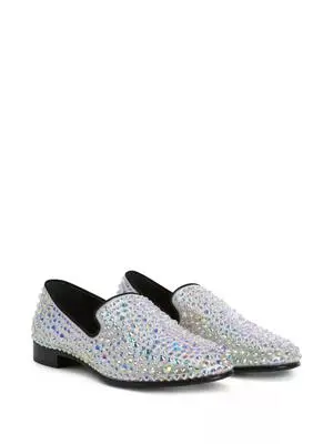 GIUSEPPE ZANOTTI Marvin Crystal-embellished Loafers - Silver
