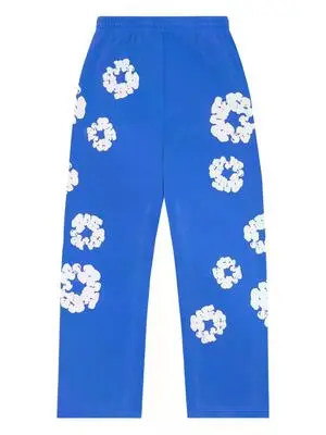 DENIM TEARS Wreath-print Track Pants - Blue