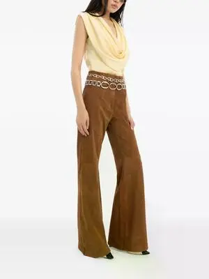 ROTATE BY BIRGER CHRISTENSEN High-waisted Suede Trousers