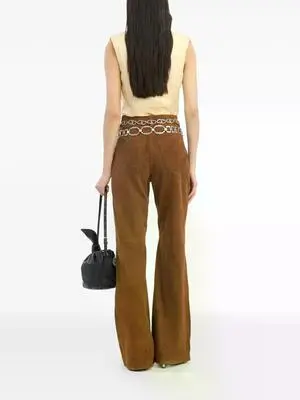 ROTATE BY BIRGER CHRISTENSEN High-waisted Suede Trousers