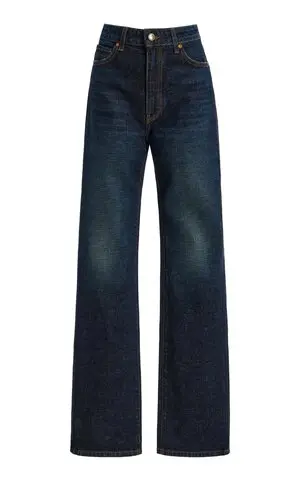 Khaite Danielle Stretch High-rise Stovepipe Jeans - Medium Wash