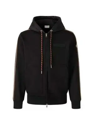 Moncler Logo Stripe Zip Up Hoodie