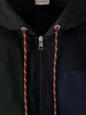 Moncler Logo Stripe Zip Up Hoodie