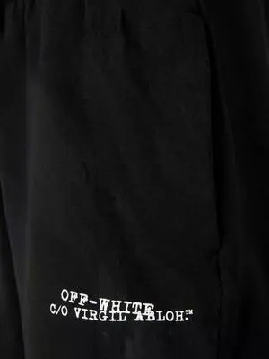 Off-White Drawstring Printed Shorts - Black