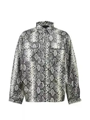 BREATH Python-print Pocket Shirt - Grey
