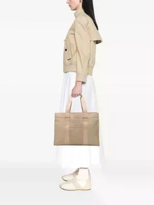 Fendi Zucca Trimmed Canvas Tote Bag - Brown