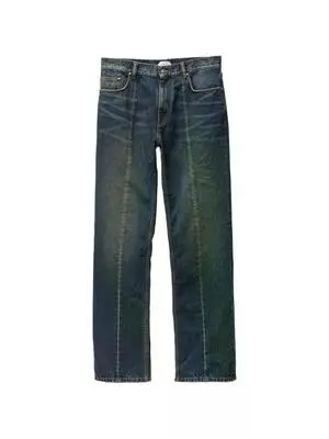 Versace Distressed Straight Leg Jeans - Blue