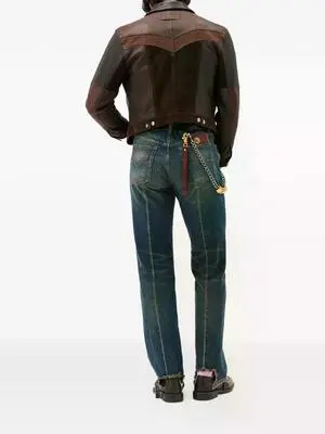 Versace Distressed Straight Leg Jeans