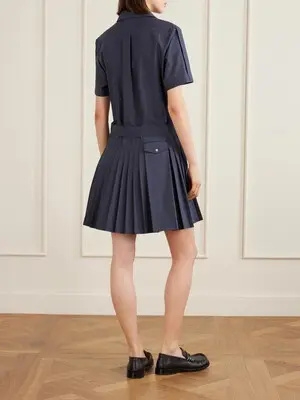 Loewe Belted Pleated Mini Shirt Dress - Blue