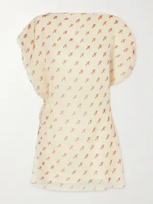 Khaite Erin Floral-print Silk-organza Mini Dress