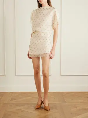 Khaite Erin Floral-print Silk-organza Mini Dress