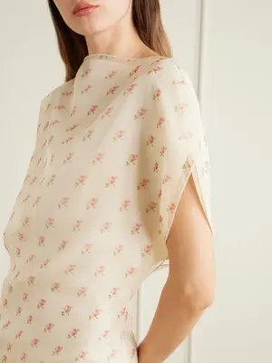 Khaite Erin Floral-print Silk-organza Mini Dress