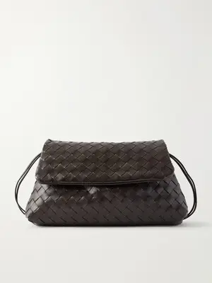 Bottega Veneta Giorno Intrecciato Leather Shoulder Bag