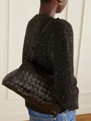 Bottega Veneta Giorno Intrecciato Leather Shoulder Bag