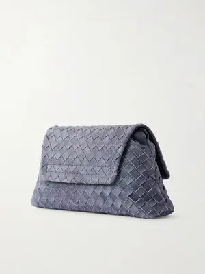 Bottega Veneta Giorno Intrecciato Suede Shoulder Bag