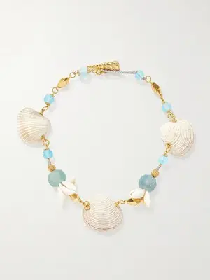Tohum Design Gold-plated Shell And Stone Necklace - Multi