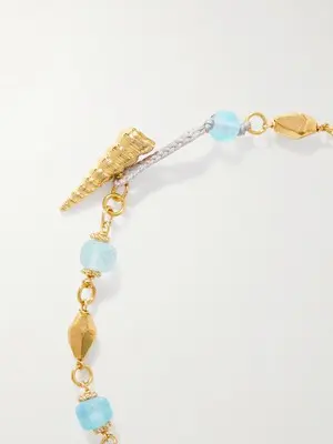 Tohum Design Gold-plated Shell And Stone Necklace