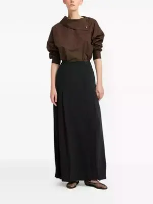 YVES SALOMON Pleated Maxi Skirt - Black