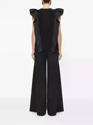 NISSA Sleeveless Ruffled Top With Panel Detail