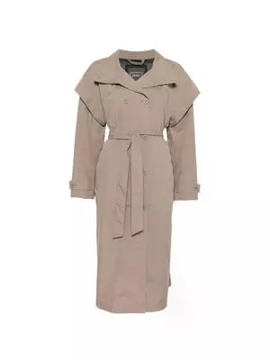 Herno Double-breasted Belted Coat - Neutrals