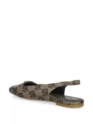 Dkny Monogram Pattern Slingback Flat Pumps