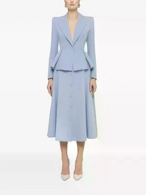 NISSA Button-detailed Midi Skirt - Blue