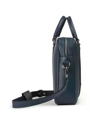 DOUCAL'S Leather Briefcase - Blue