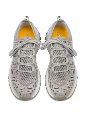 DOUCAL'S Openwork Leather Sneakers - Grey