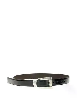 Versace Calf Leather Belt With Logo Lettering And Metal Buckle - Black