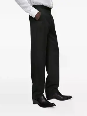 MAISON MARGIELA Wool Front Crease Trousers - Black