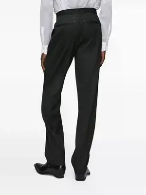 MAISON MARGIELA Wool Front Crease Trousers - Black
