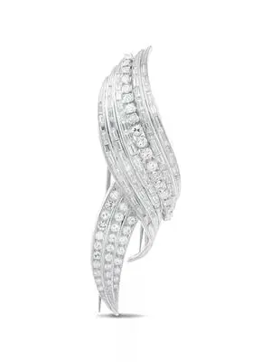 LB EXCLUSIVE Diamond Embellished Platinum Brooch
