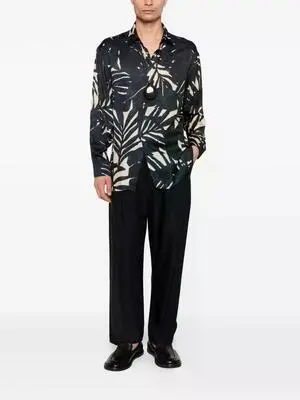 Emporio Armani Leaf-print Long-sleeve Shirt