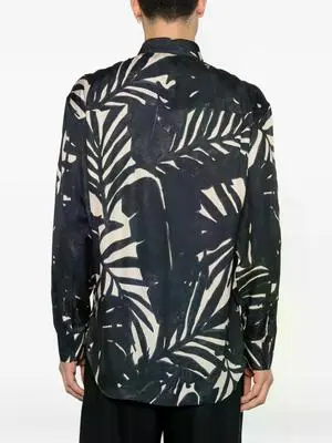Emporio Armani Leaf-print Long-sleeve Shirt