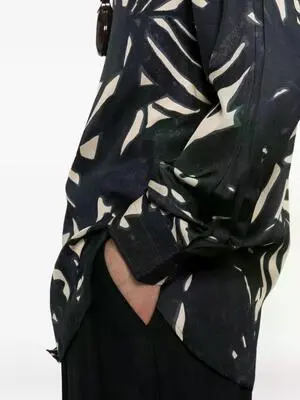 Emporio Armani Leaf-print Long-sleeve Shirt