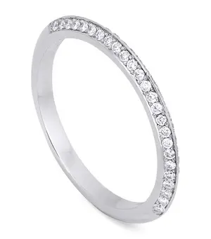 BOODLES Platinum And Diamond Petal Wedding Ring - Silver